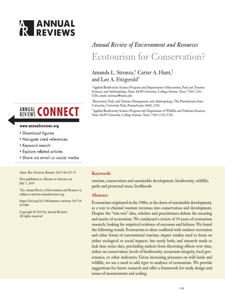 Ecotourism For Conservation | PDF