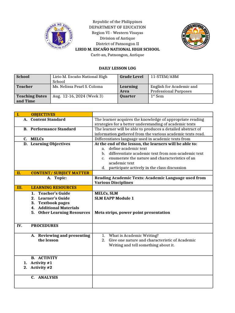 Quarter 1-Week 3 | PDF | Reading Comprehension | Cognitive Science