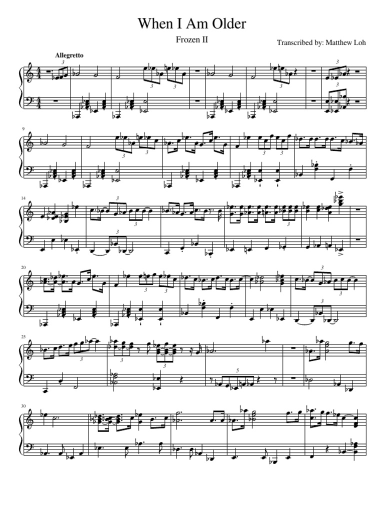 When I Am Older - Frozen 2 | PDF