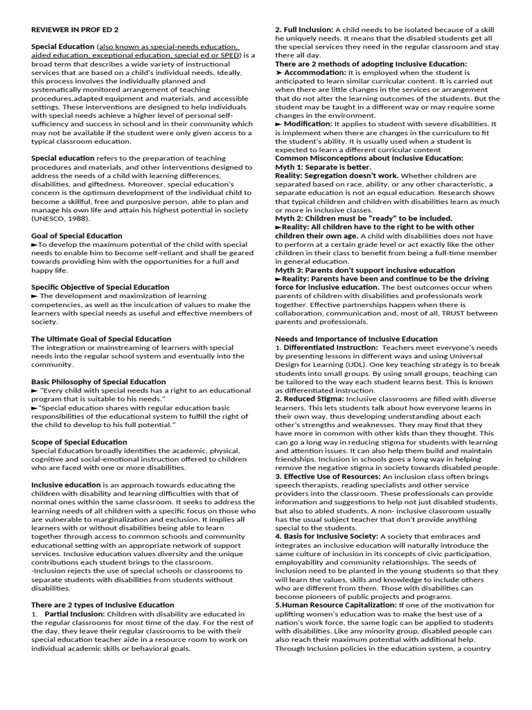 Reviewer in Prof Ed 2 | PDF