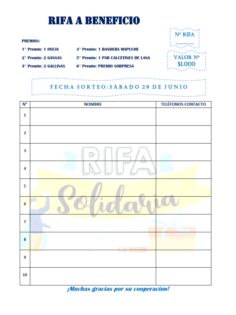 Rifa A Beneficio | PDF