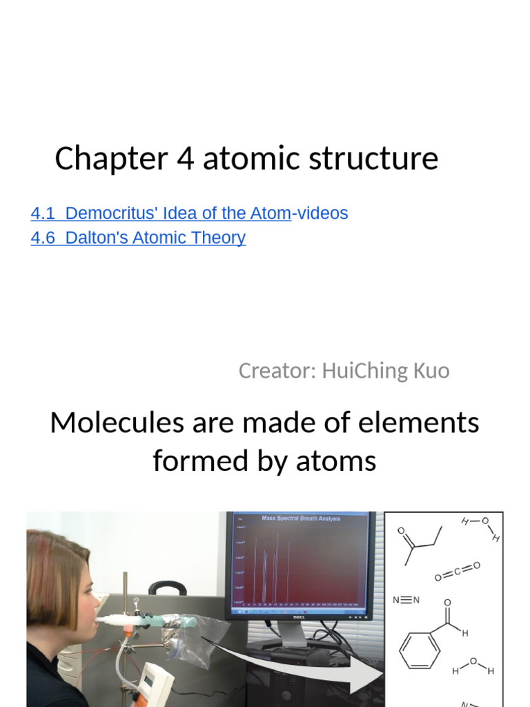 Chapter 4.1 and 4.6 Early Ideas in Atomic Theory | PDF