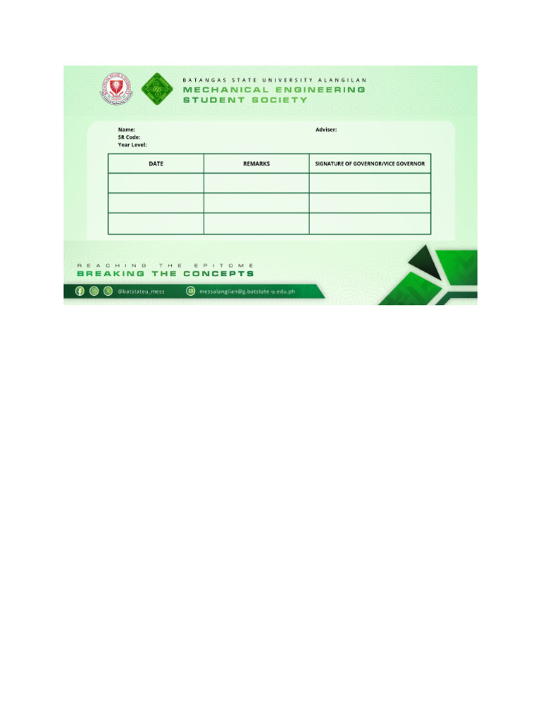 Mess2425 Enrolment Slip 1 | PDF