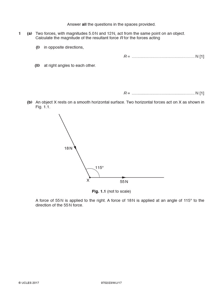 Scalar Vector Error WS 3 | PDF | Force | Euclidean Vector