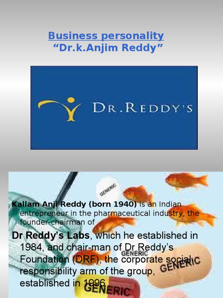 dr. k. reddy | Entrepreneurship | Pharmaceutical Drug