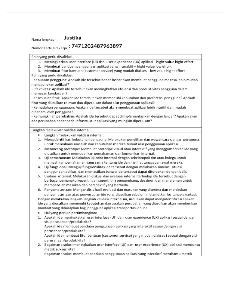TPM 4 Validasi internal - Justika | PDF
