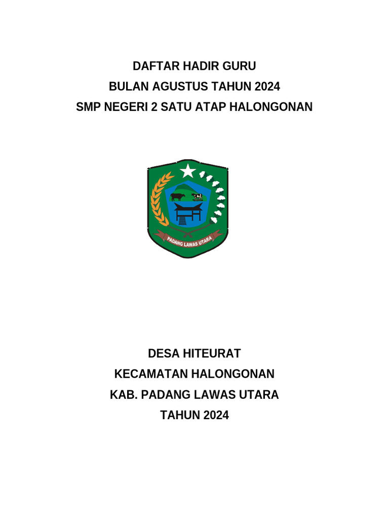 Cover Daftar Hadir Guru | PDF