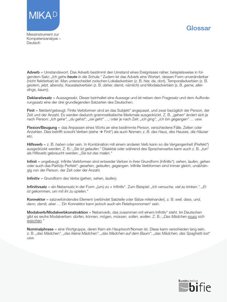 MIKA D Glossar | PDF