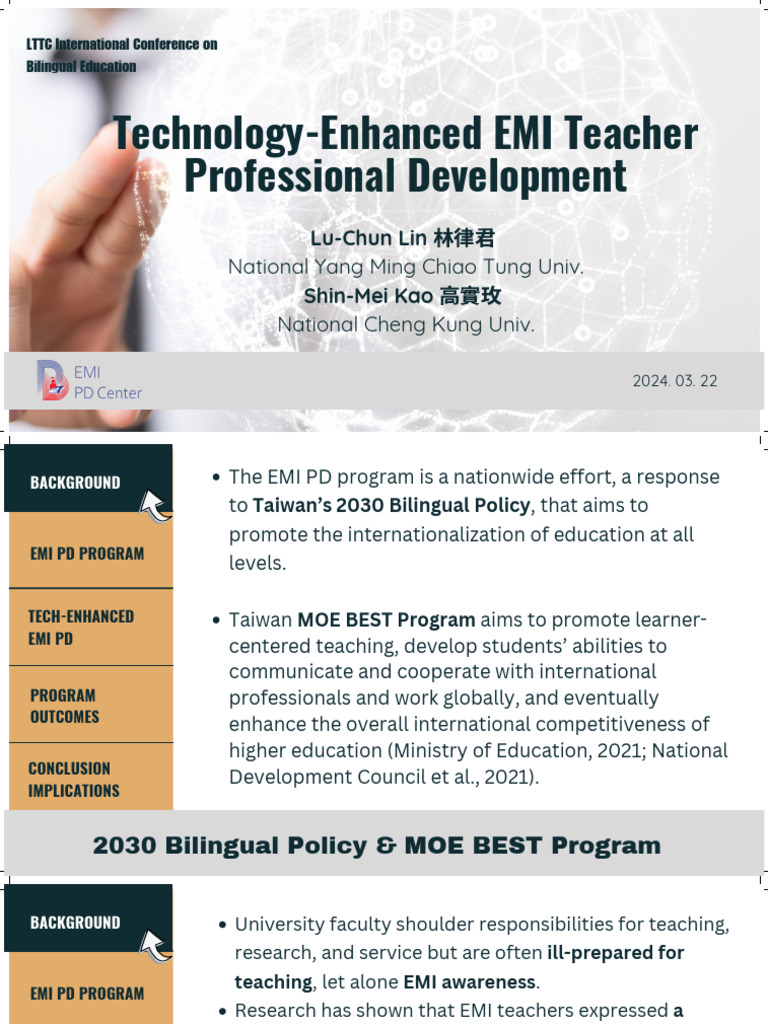 4B_Technology-Enhanced EMI Teacher Professional Development | PDF