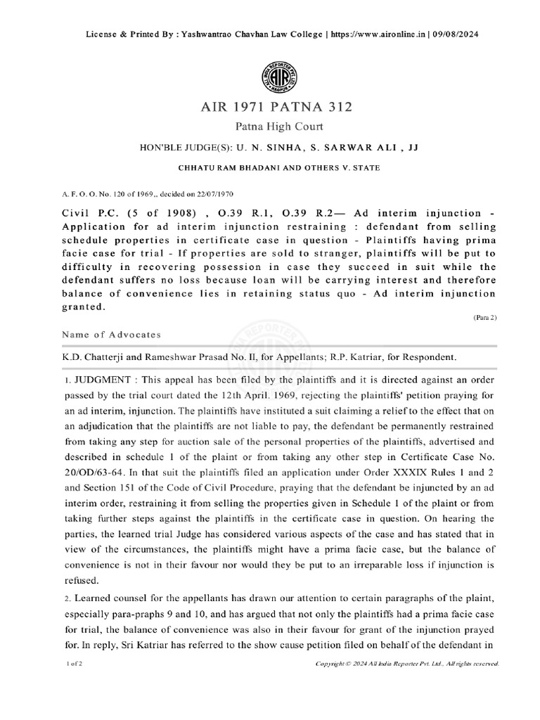 AIR-1971-PATNA-312 2 | PDF