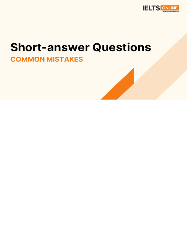 Common Mistakes in Short Answers | PDF