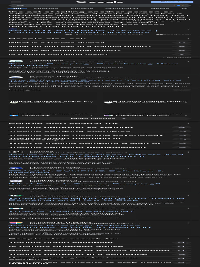 Trauma Dump Meaning - Google Search | PDF | Psychological Trauma | Self ...