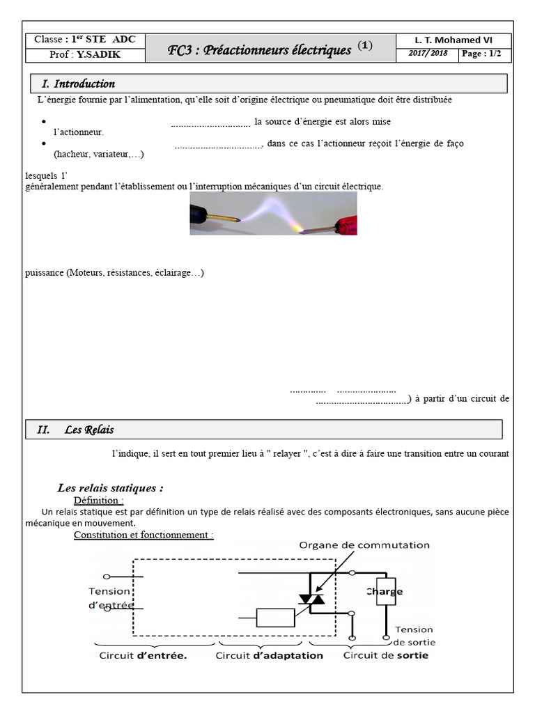 FC3 Préactionneurs Électriques (1) - Doc Elev | PDF