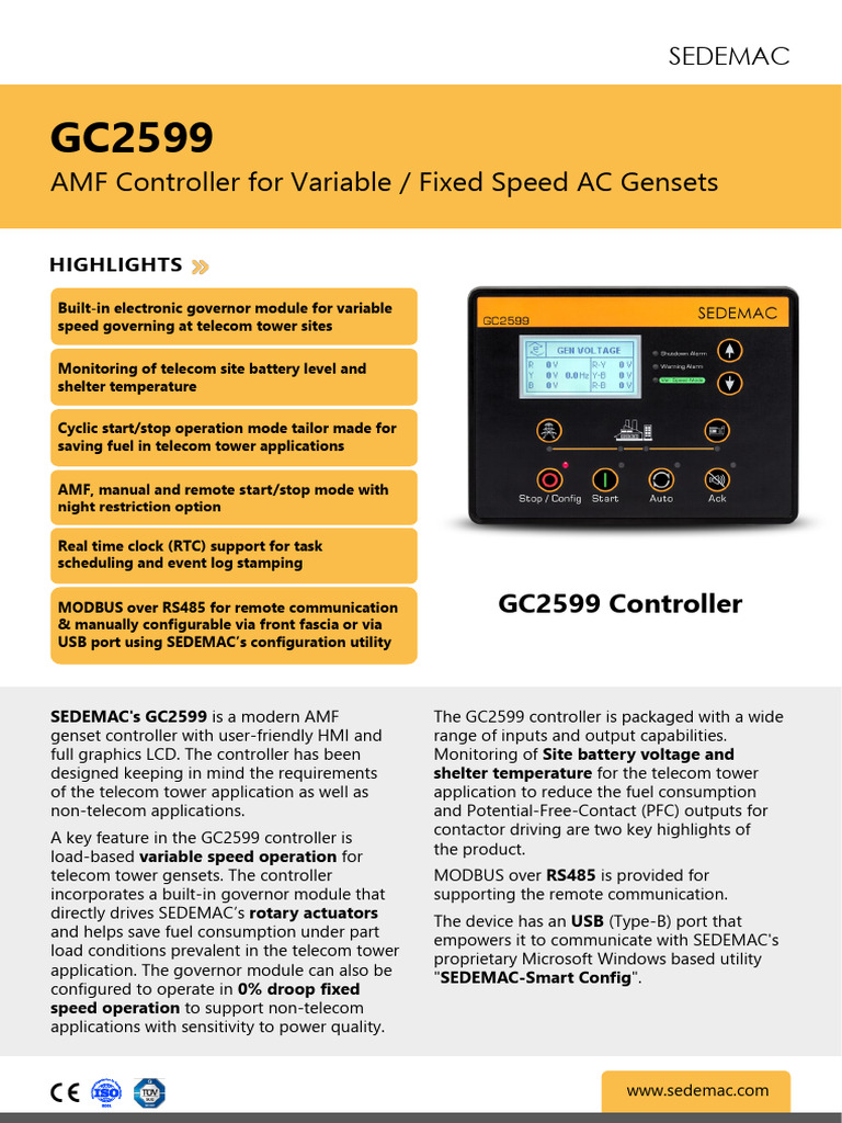 Sed Man GC2599 001 Datasheet For GC2599 Controllers | PDF