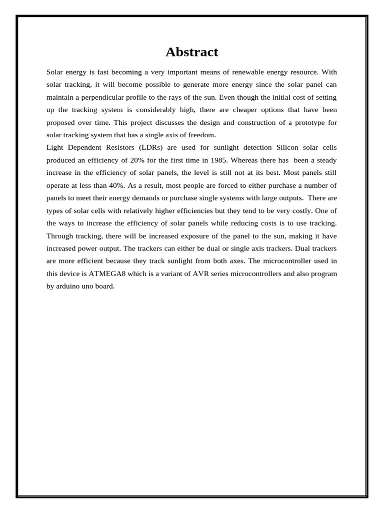 Dual Axis Solar Tracker System Pdf P N Junction Transistor