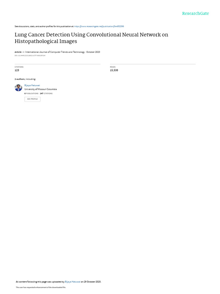 Lung Cancer Detection Using Convolutional Neural Networkon ...