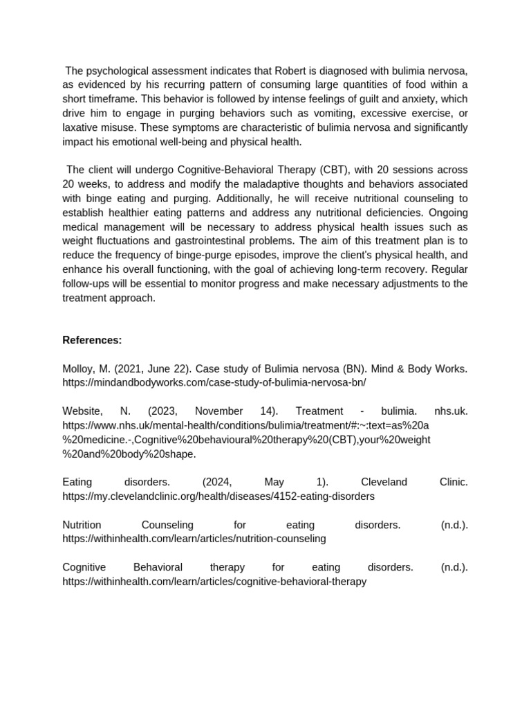 Treatment Plan | PDF