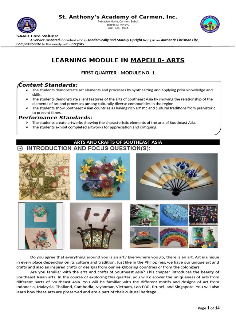 Arts 8 Module-Q1 | PDF