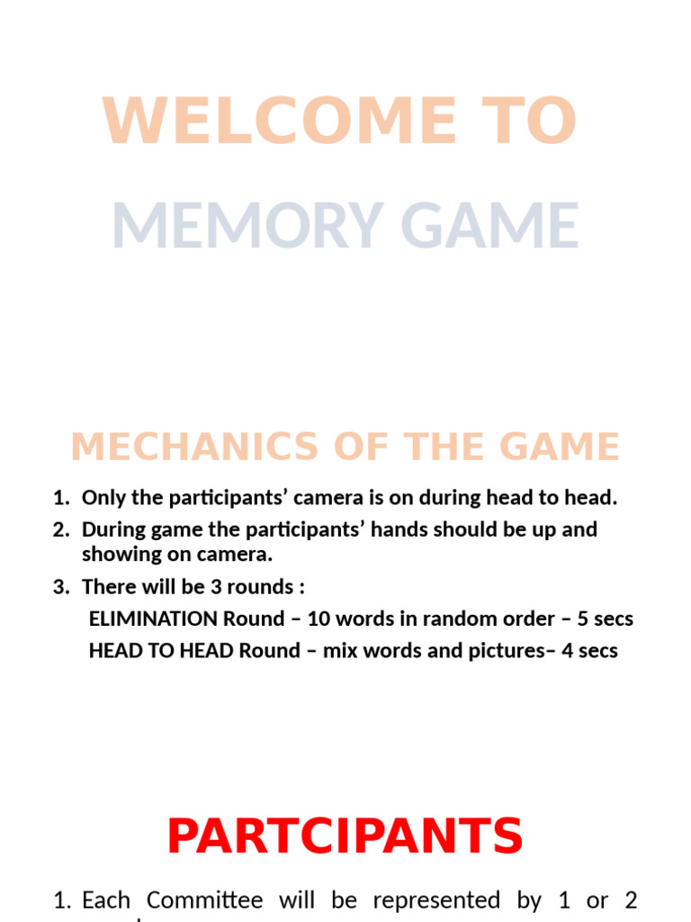 Memory Game | PDF