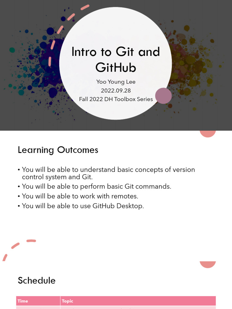 2022 DH Toolbox Intro to Git and GitHub | PDF