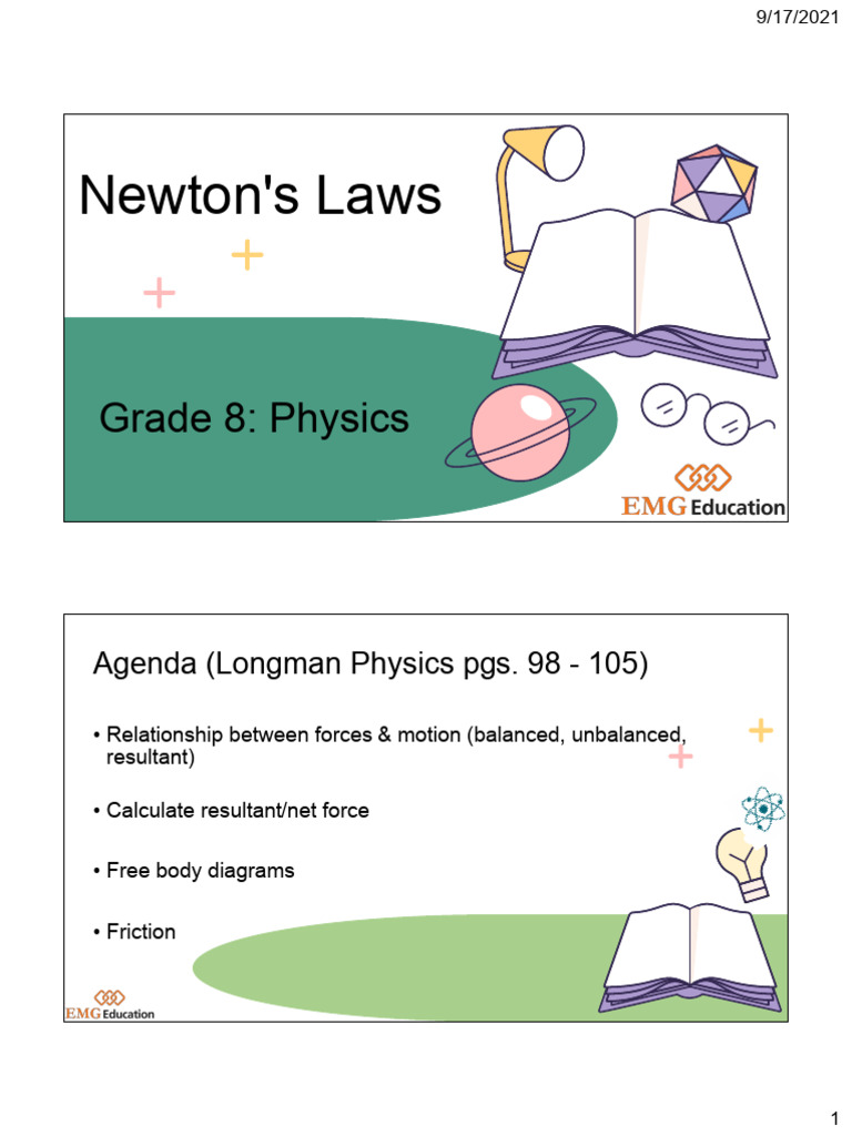 Condensed Newtons Laws PPT - Parent | PDF