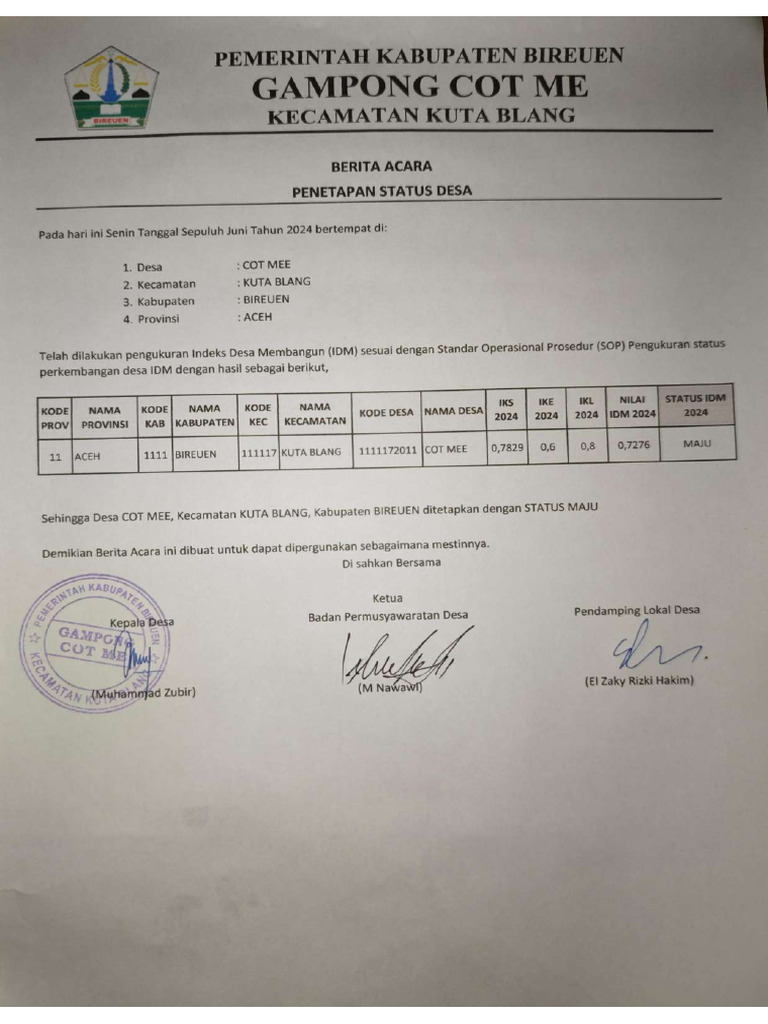 bERITA Acara IDM Cot Mee 2024 | PDF