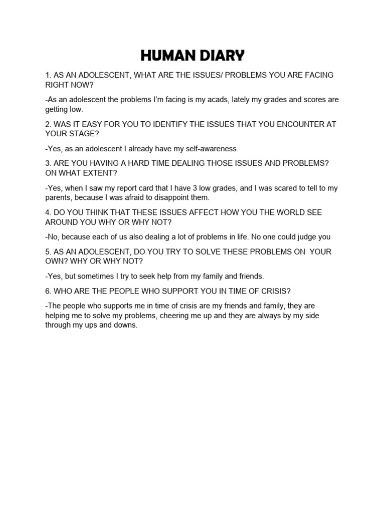Human Diary | PDF