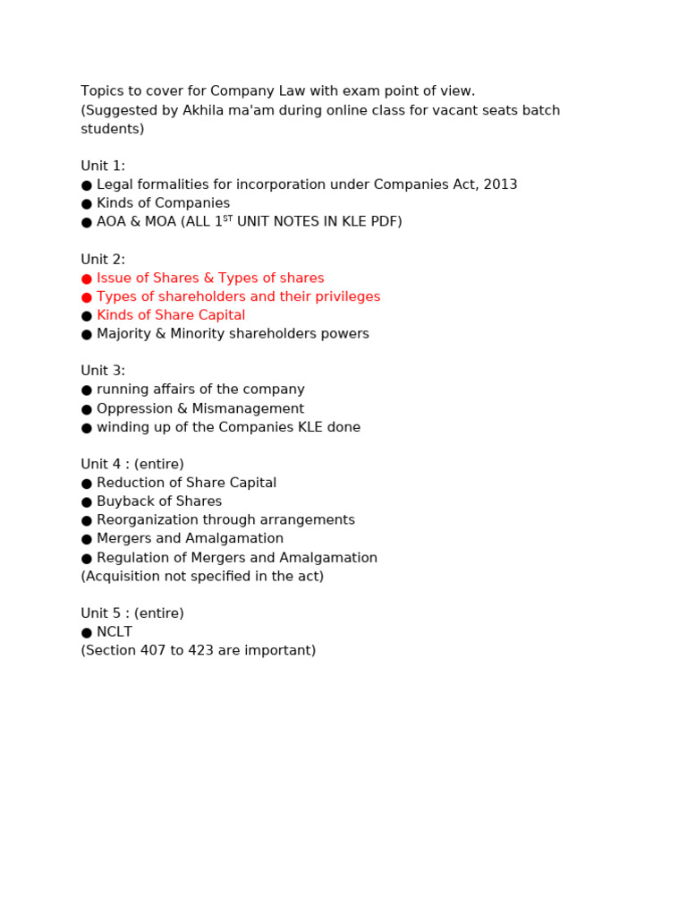 Company Law Question and Answer | PDF