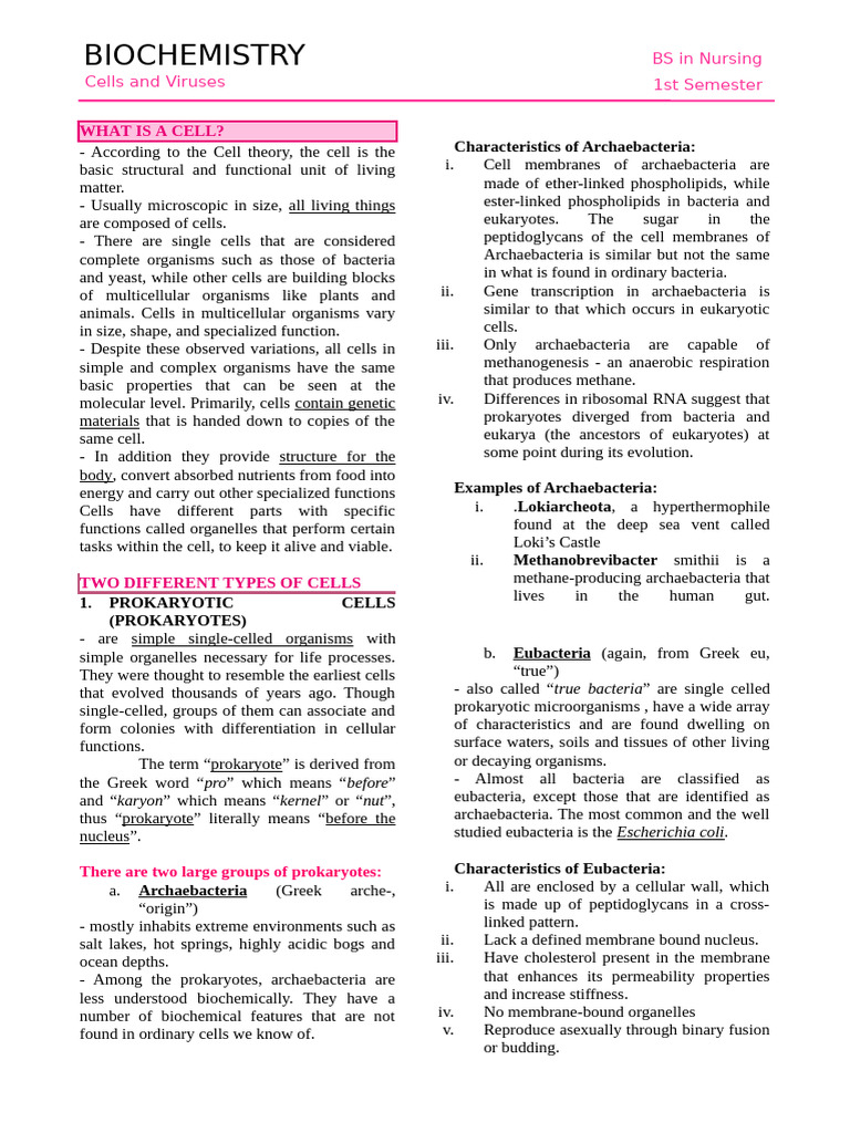 Biochem - Cells | PDF