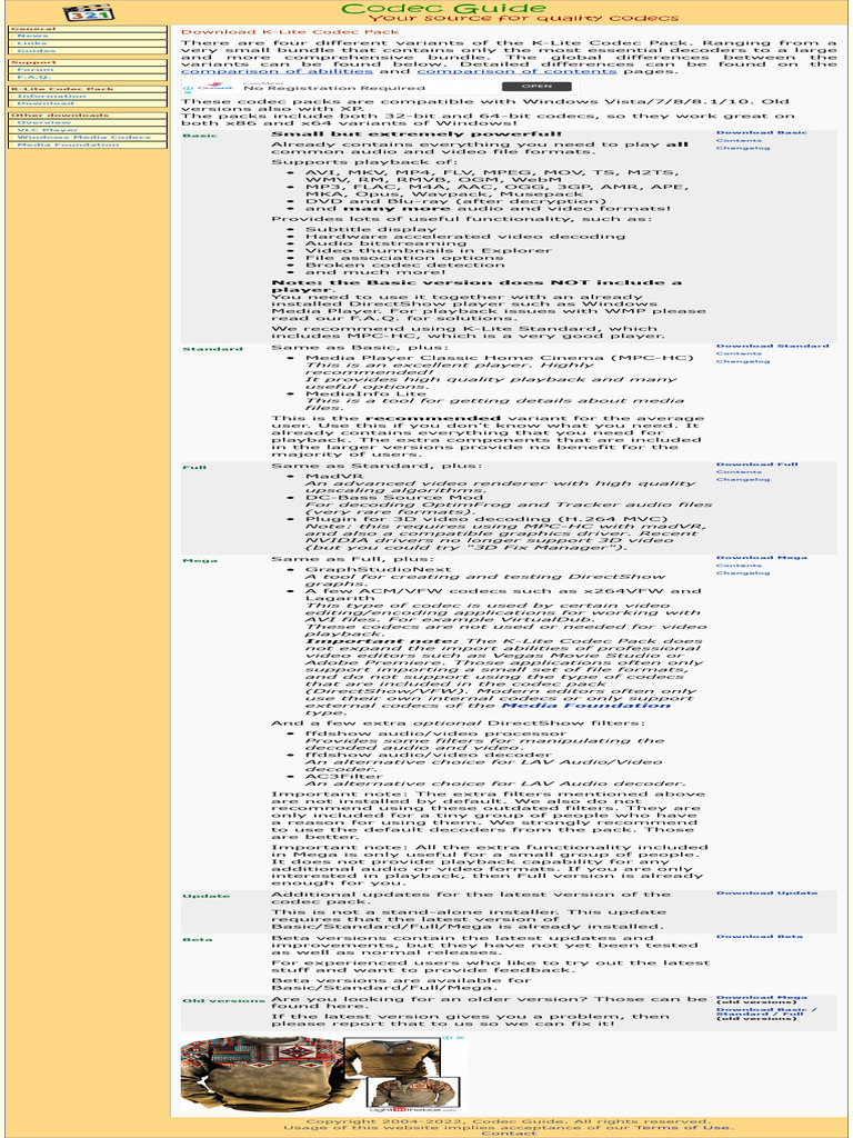 K-Lite Codec Pack | PDF | Codec | Computer File