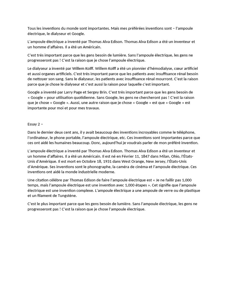 Inventions - Essay | PDF