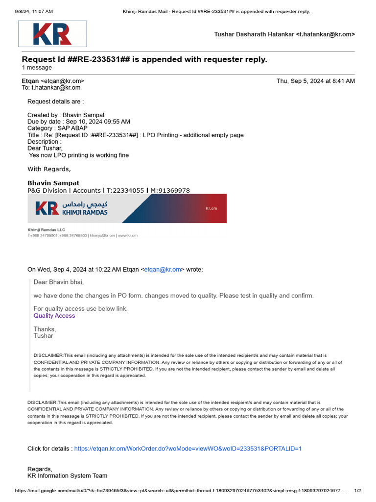 #233531 LPO Printing - Additional Empty Page | PDF