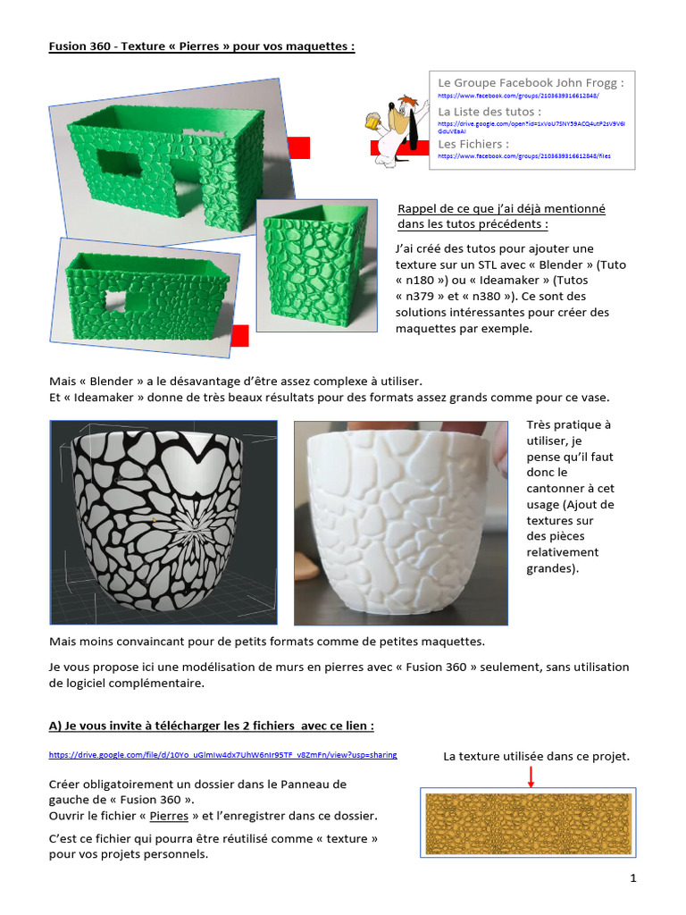 Fusion 360 - Texture Pierres Pour Vos Maquettes | PDF