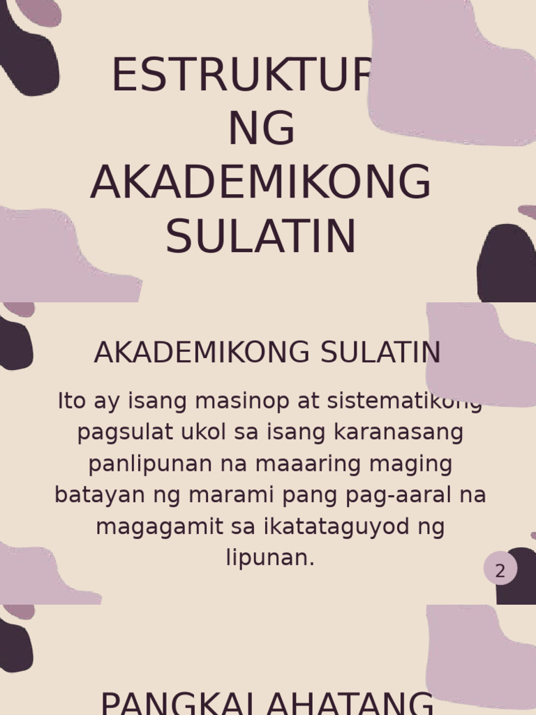 Estruktura NG Akademikong Sulatin | PDF