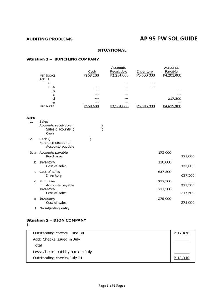AUD PROB CPAR 95 PW - Answers | PDF