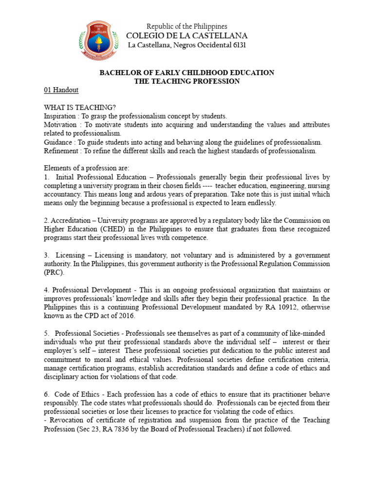 01 The Teaching Prof Handout | PDF | Professional Development | Career ...