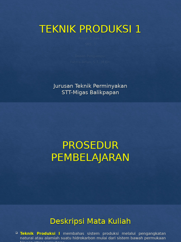 Teknik Produksi I - 1 | PDF