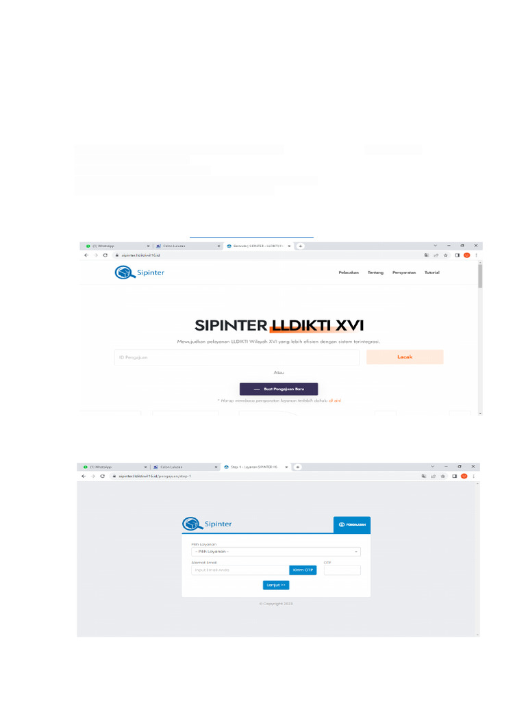 SOP Perbaikan Data Pribadi Mahasiswa Alumni Melalui SIPINTER LLdikti XVI | PDF