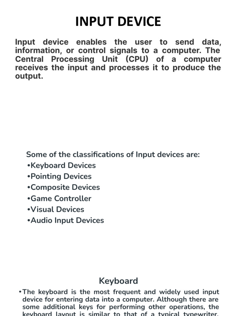 Chapter 4 Input Device | PDF