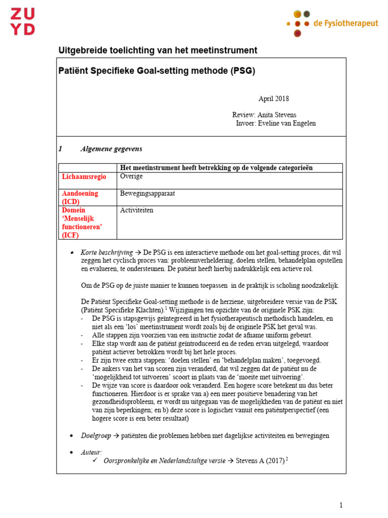 PSG Form | PDF | Physical Therapy | Clinical Medicine