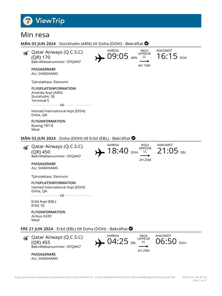 Travelport Viewtrip - Min Resa | PDF