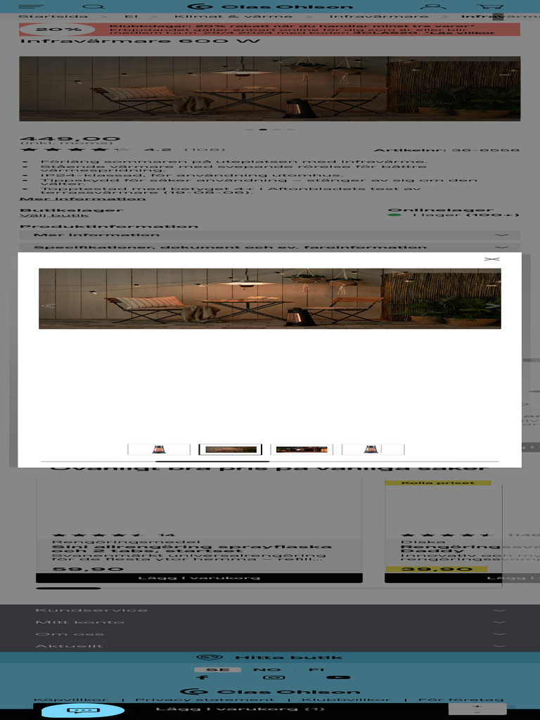 Infravärmare 600 W Clas Ohlson | PDF