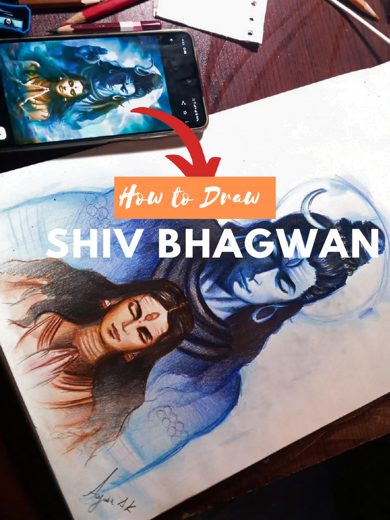 How to Draw Realistic Shiv Bhagwan and Parvati Bhagwan Colour Pencils ...