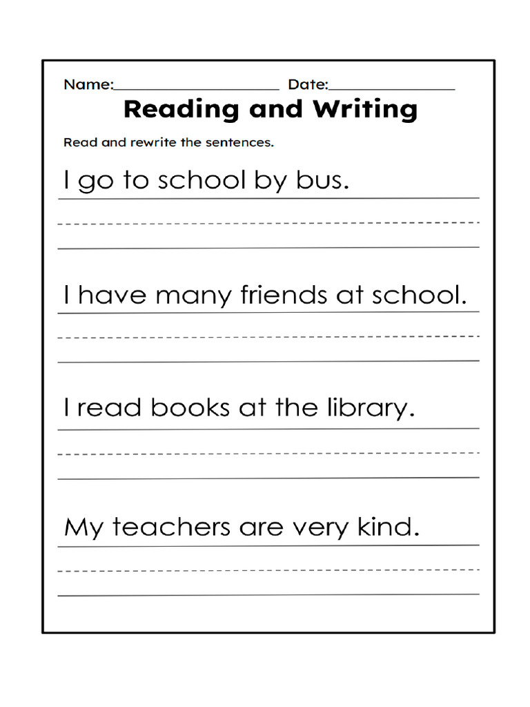 Grade 1 Writing Practice | PDF