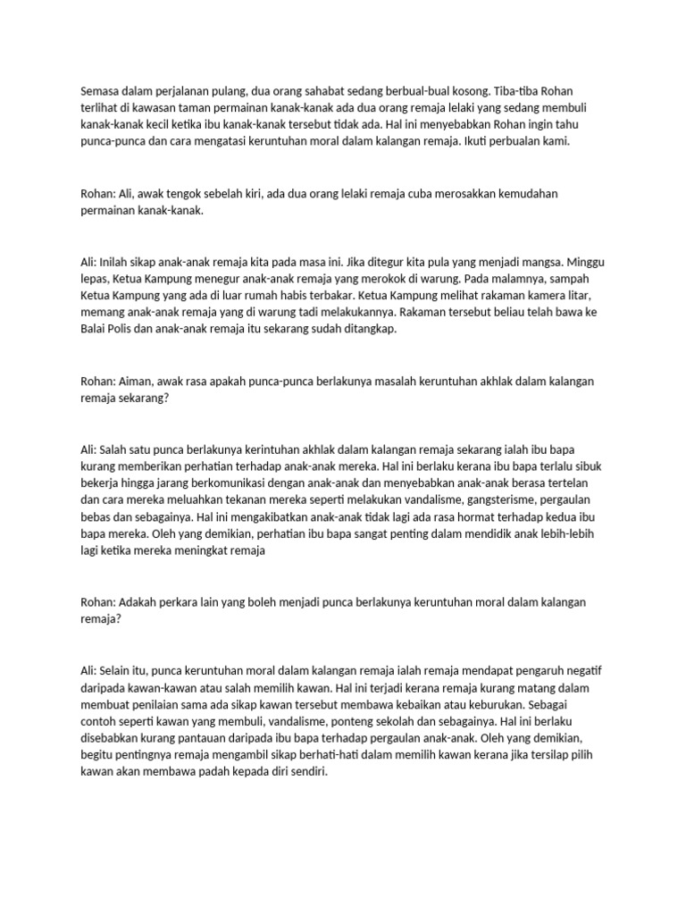 HW BM Karangan Berformat Dialog | PDF