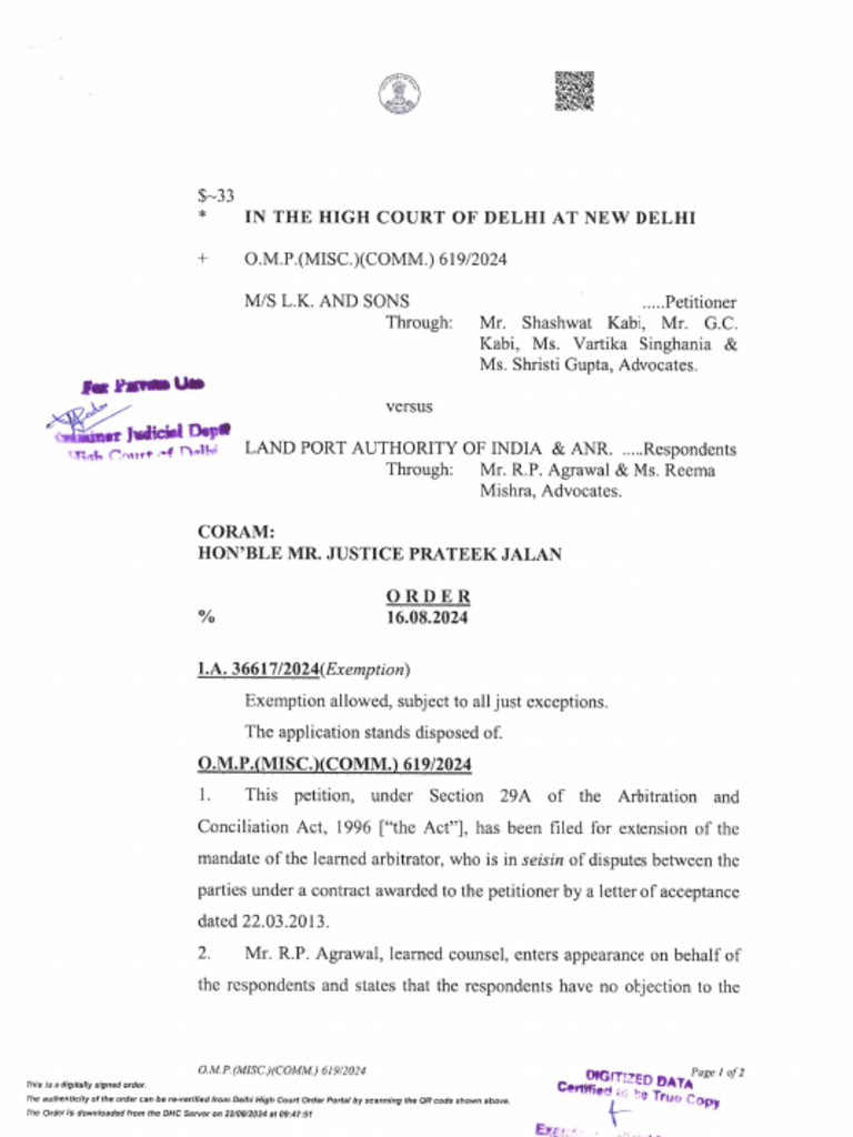 Certified Copy of Order | PDF