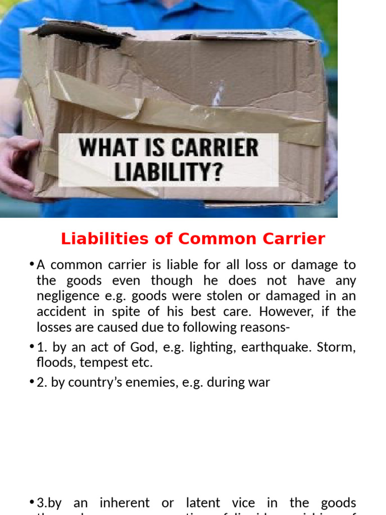 Liability of Common Carrier | PDF