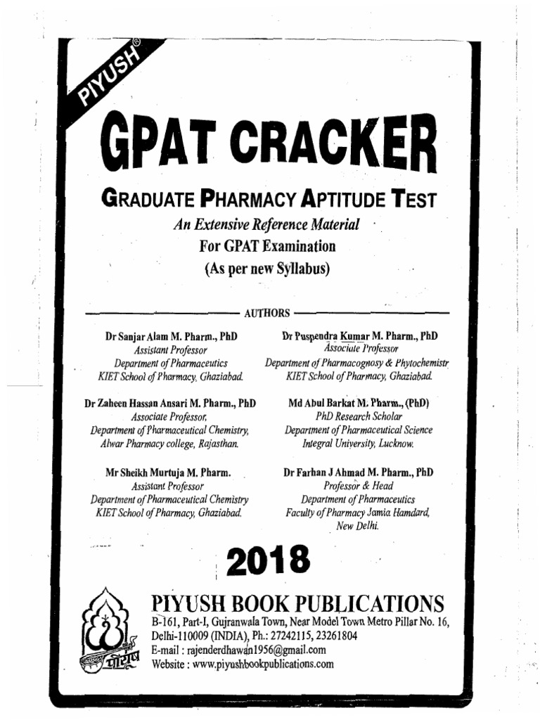 Piyush GPAT Cracker | PDF