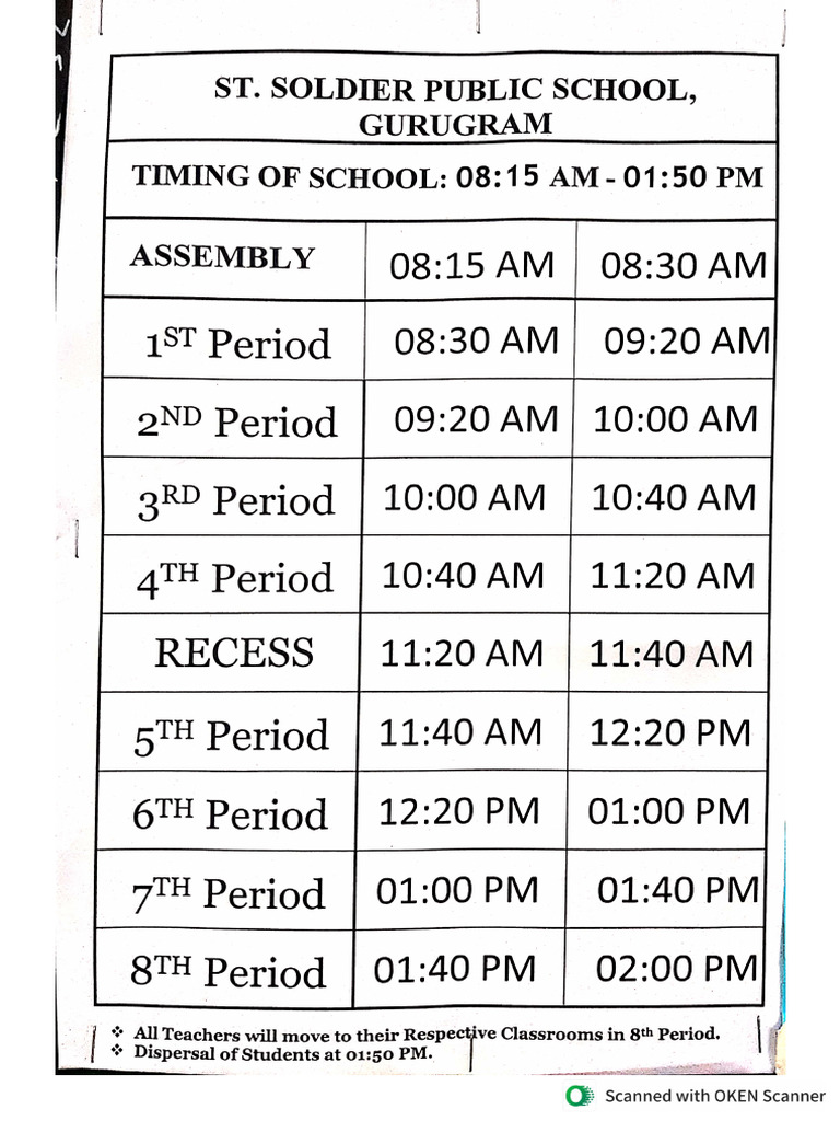 Time Schedule of Bell | PDF