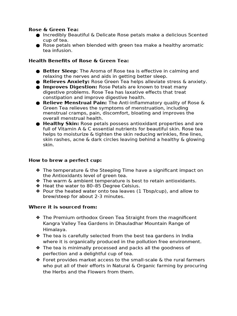 Rose & Green Tea | PDF